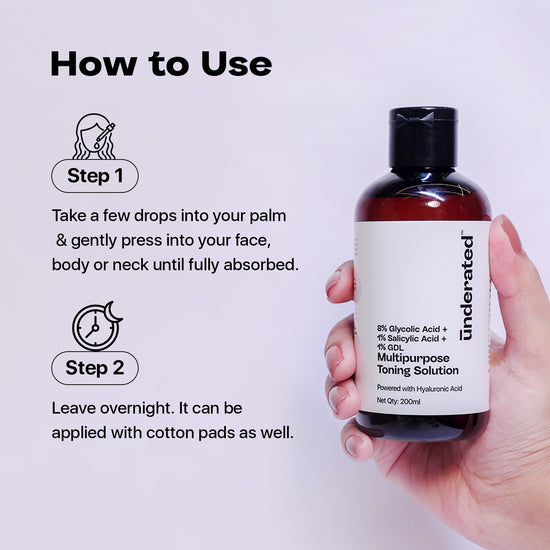 8% Glycolic Acid + 1% Salicylic Acid + 1% GDL Multipurpose Toning Solu ...