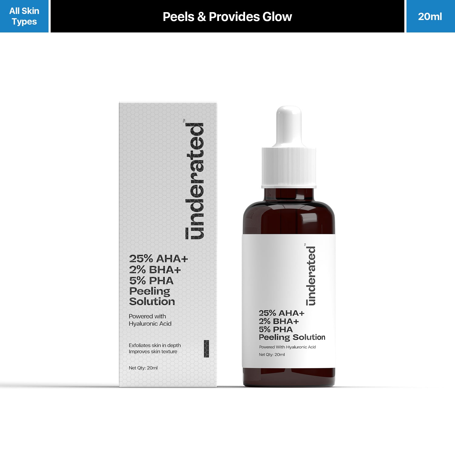 25% Aha+2% Bha+5% Pha Peeling Solution - 20ml | For Deep Exfoliation a ...