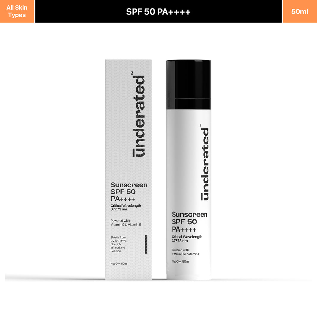 Sunscreen SPF 50 PA++++ - 50ml | For Broad UV A, UV B & Blue Light Pro ...